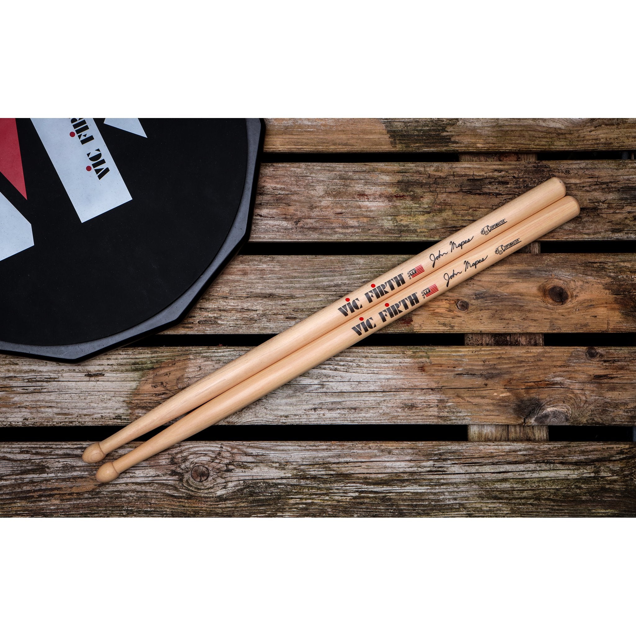 Vic Firth Corpsmaster John Mapes Snare Drum Sticks - Wood Tip | Steve ...